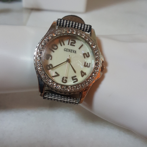 Geneva | Accessories | Geneva Black White Striped Watch | Poshmark